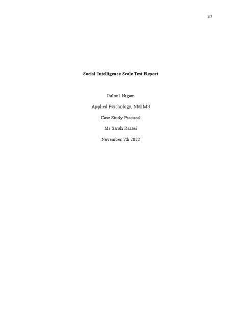 Social Intelligence Scale Pdf Intelligence Validity Statistics