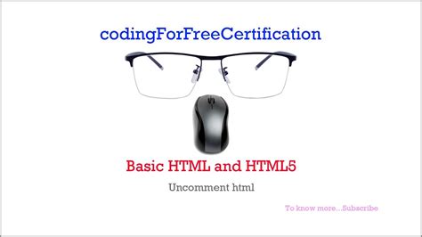 Basic Html And Html5 Uncomment Html Freecodecamp 5 Of 28 Youtube