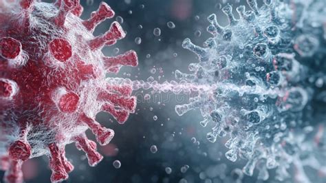 Close Up Illustration Of A Virus Interaction Showcasing Intricate Details And Vibrant Colors