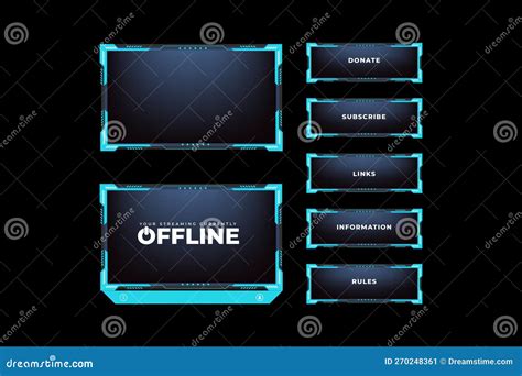 Live Gaming Overlay Panel And Border Design Vector Modern Streaming Overlay Vector On Dark