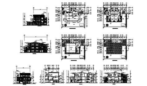 Plan Elevation And Section Detail House Autocad File