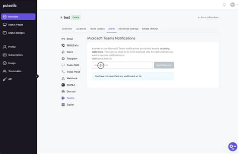 Microsoft Teams Notifications Pulsetic Knowledge Base