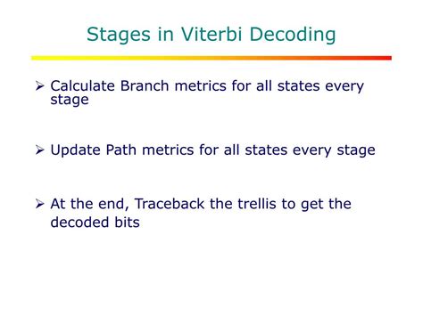 Ppt Implementing The Viterbi Algorithm On Programmable Processors