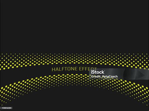 어두운 회색 배경에 노란색 텍스트 하프톤 효과 제목 스트립 벡터 일러스트 레이 션 개념에 대한 스톡 벡터 아트 및 기타 이미지