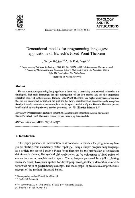 Pdf Denotational Models For Programming Languages Applications Of