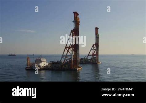 Pile Driving Crane Barge Stock Videos And Footage Hd And 4k Video Clips