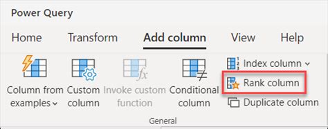 rank column preview power query microsoft learn