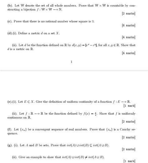 Solved B Let W Denote The Set Of All Whole Numbers Prove