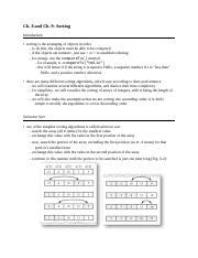 Sorting Doc Ch And Ch Sorting Introduction Sorting Is The Arranging Of Objects In