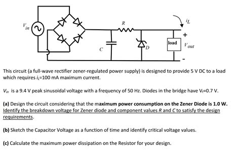 Full Wave Rectifier With Zener Diode