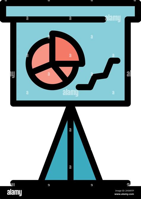 The Graph On The Flip Chart Icon Outline The Graph On The Flip Chart Vector Icon Color Flat