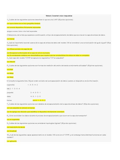Modulo 2 Examen Cisco Respuestas Pdf Red De Computadoras Conmutador De Red
