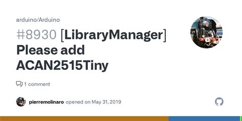 [librarymanager] please add acan2515tiny · issue 8930 · arduino