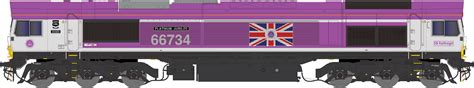 Dapol 2d 066 006 Class 66 66734 Jubilee Pink Platinum Rails
