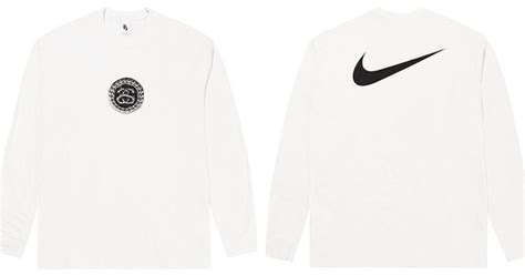 나이키×스투시 빅 스우시 롱슬리브 티 화이트 풋셀 커뮤니티