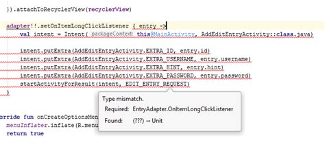 Android Type Mismatch Error On Custom Interface Call Stack Overflow