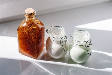 바디 케어의 천연 화장품 세트 크림 항아리 샴푸 컨디셔너 샤워 젤 스크럽 로션 분리 뷰티 트리트먼트 텍스트 및 광고를 위한