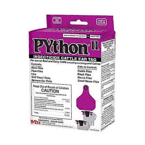 Y Tex Python Ii Insecticide Cattle Ear Tags 20s 1 Count Fruugo Au