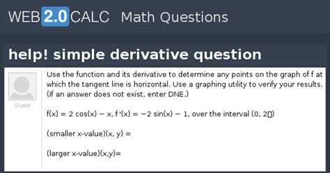 View Question Help Simple Derivative Question