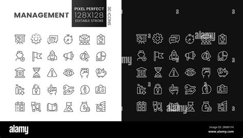 Management Pixel Perfect Linear Icons Set For Dark Light Mode Stock Vector Image And Art Alamy