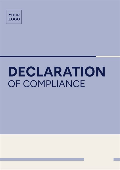 Free Declaration Of Compliance Template To Edit Online