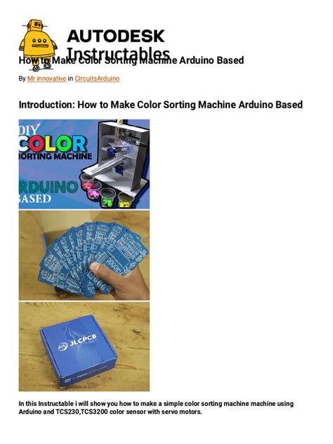 How To Make Color Sorting Machine Arduino Based 6 Steps With Pictures Instructables Pdf