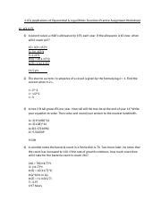 A Applications Of Exponential Logarithmic Functions Practice AssignmentWorksheet Docx