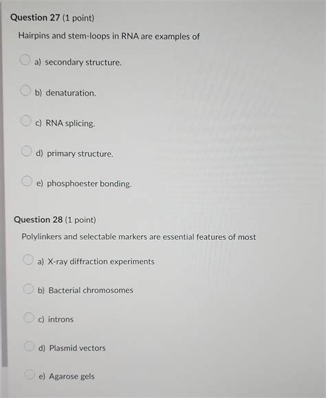 Solved Hairpins And Stem Loops In Rna Are Examples Of A