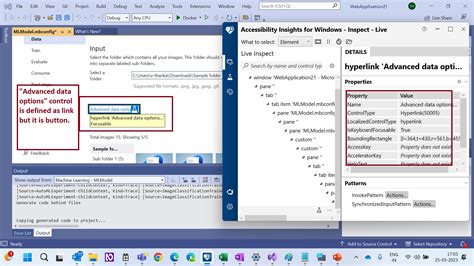 a11y model builder add data advanced data option usability advanced