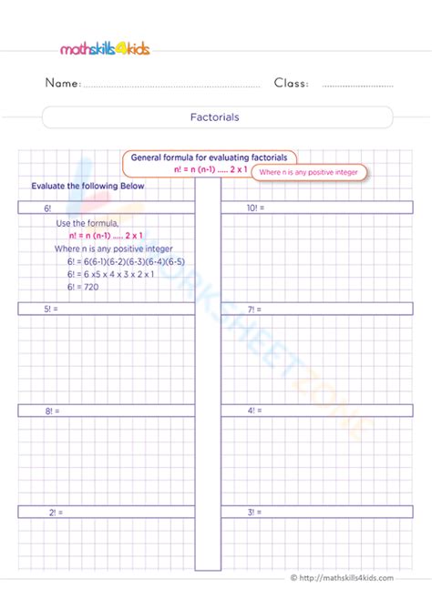 Factorials Worksheet
