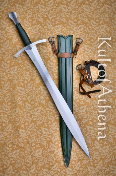 Valiant Armoury Craftsman Series Short Leaf Blade Sword With Scabbard Green W Scabbard