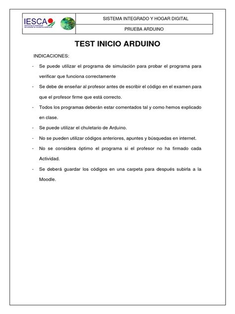 Prueba Arduino Pdf Arduino Ingeniería Informática