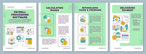 Premium Vector Payroll Processing Software Green Brochure Template