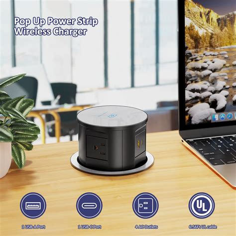 Retractable Recessed Hidden Outlet With 18w Wireless Charger Kungfukingsocket Store