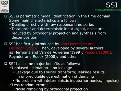 Ppt Some Investigations On Modal Identification Methods Of Ambient
