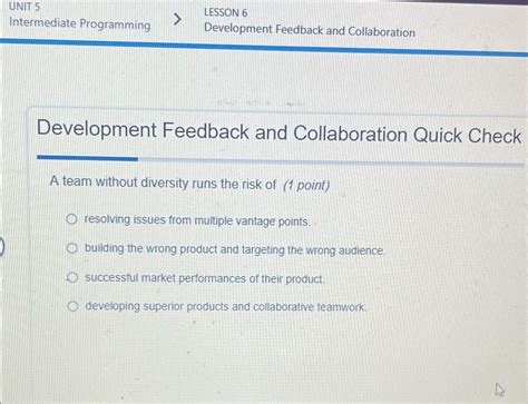 Solved Unit 5lesson 6intermediate Programmingdevelopment