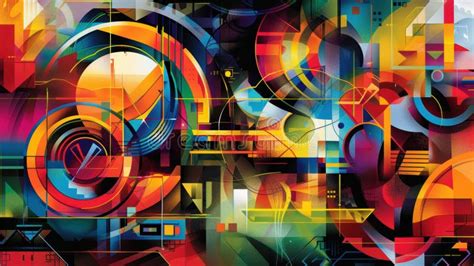 Vibrant Abstract Sound Waves Geometric Design For Digital Innovation