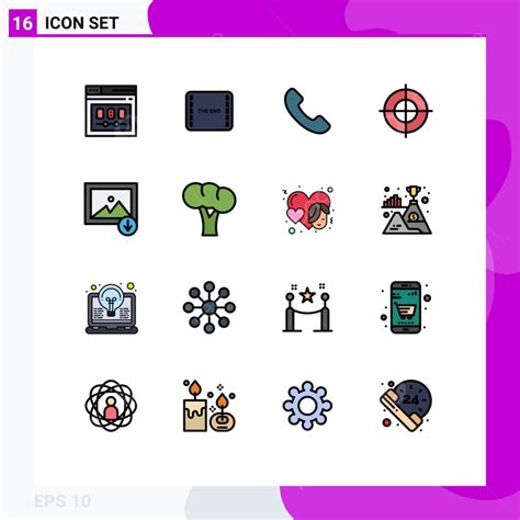 Mobile Ui Interface Vector Hd Images Mobile Interface Flat Color Filled Line Set Of 16