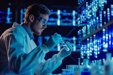 Premium Photo Lab Tech Identifies Flask