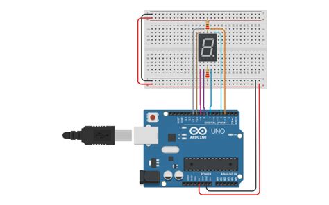 Circuit Design 1 Digit 7segment Counter Tinkercad