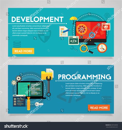 Programming Graphic Design Concept Banners Stock Vector Royalty Free 387333058 Shutterstock