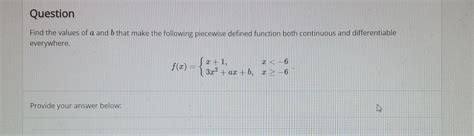 Solved Questionfind The Values Of A And B ﻿that Make The
