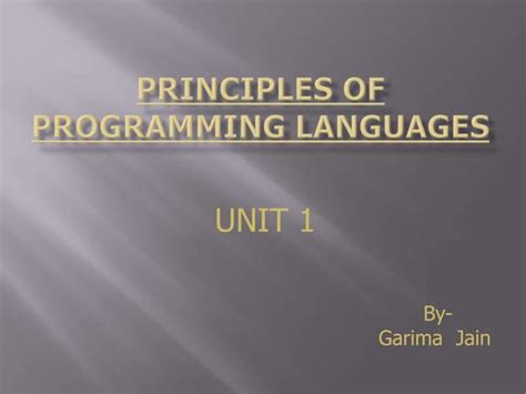 Unit1 Principle Of Programming Language Pptx