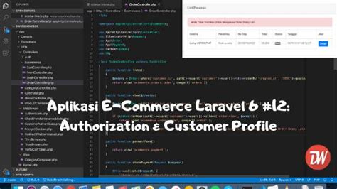 Aplikasi E Commerce Laravel 6 12 Authorization And Customer Profile Daeng Web