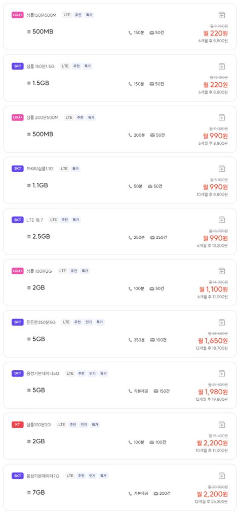 구차니의 잡동사니 모음 요금제 쓸만한 게 없냐