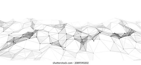 Dynamic Wave Connected Dots Lines On Stock Vector Royalty Free