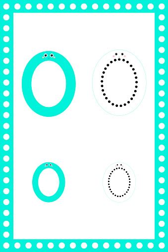 문자 O 소문자입니다 워크시트 어린이 교육 벡터 조판 알파벳순 글꼴 유치원 훈련 교육에 대한 스톡 벡터 아트 및 기타 이미지 교육 귀여운 그래픽 프린트 Istock