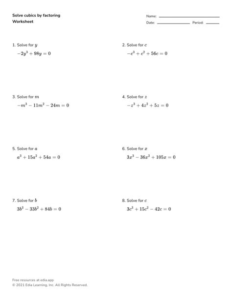 Writing Equations From Tables Worksheet Printable Pdf Template