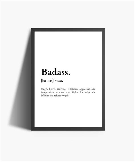 Badass Definition Print Girl Boss Art Digital Download Etsy Australia