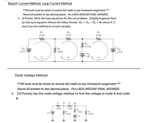 Solved Branch Current Method Loop Current Method All